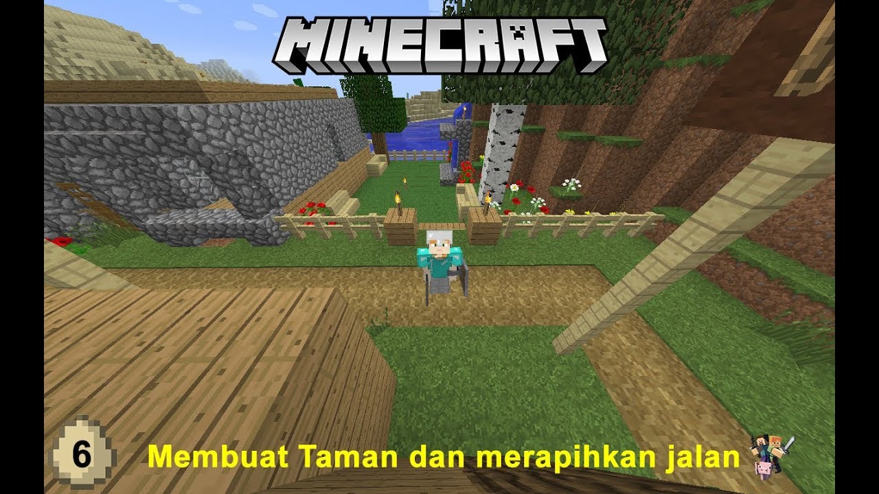 Membuat Taman Dan Merapihkan Jalan - Minecraft Survival Indonesia # 6 ...