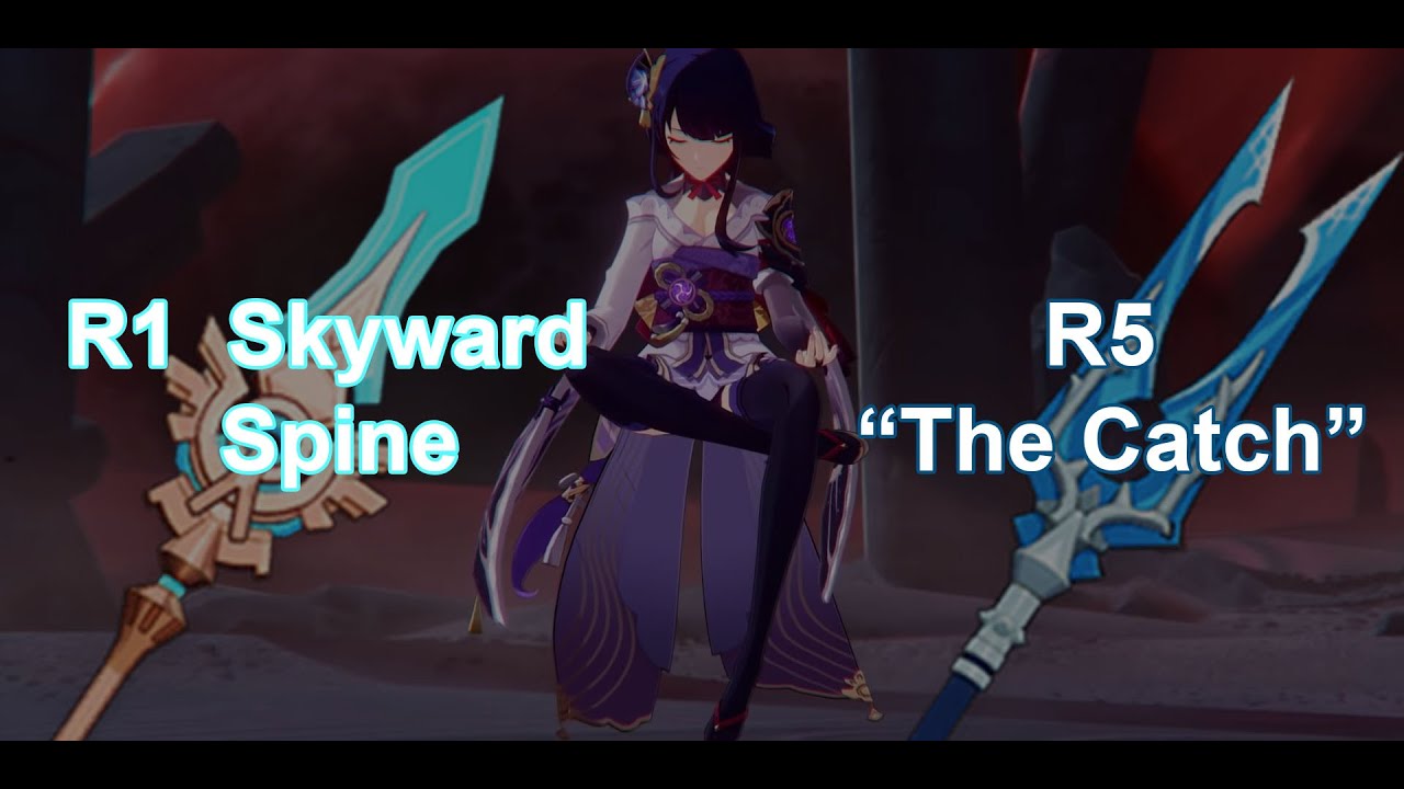 Raiden Shogun(C0) Skyward Spine R1 vs The Catch R5 Comparison - YouTube