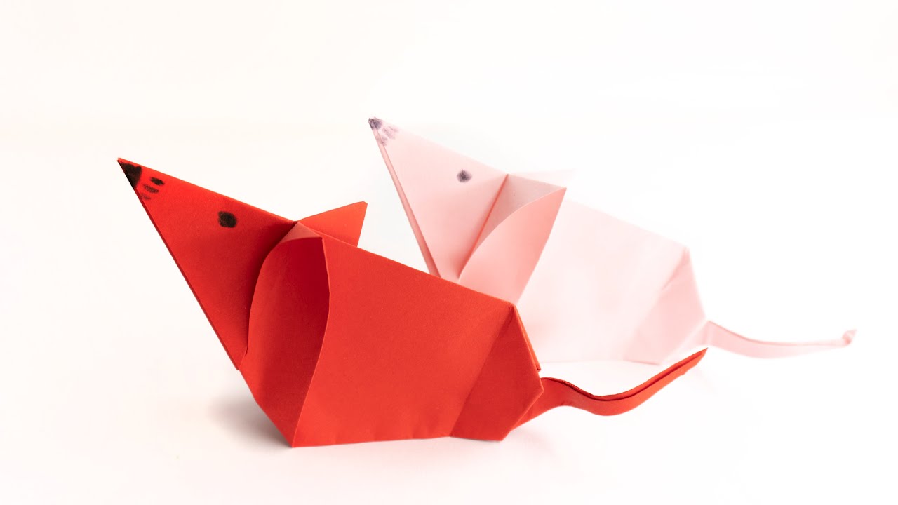 How to make a paper mouse - Origami Mouse - YouTube