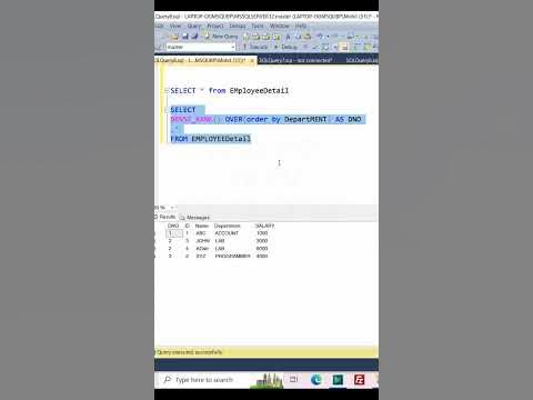 DENSE_RANK() in SQL Server | SQL Query Tutorial | Part 3 #sqlserver #transactsql - YouTube