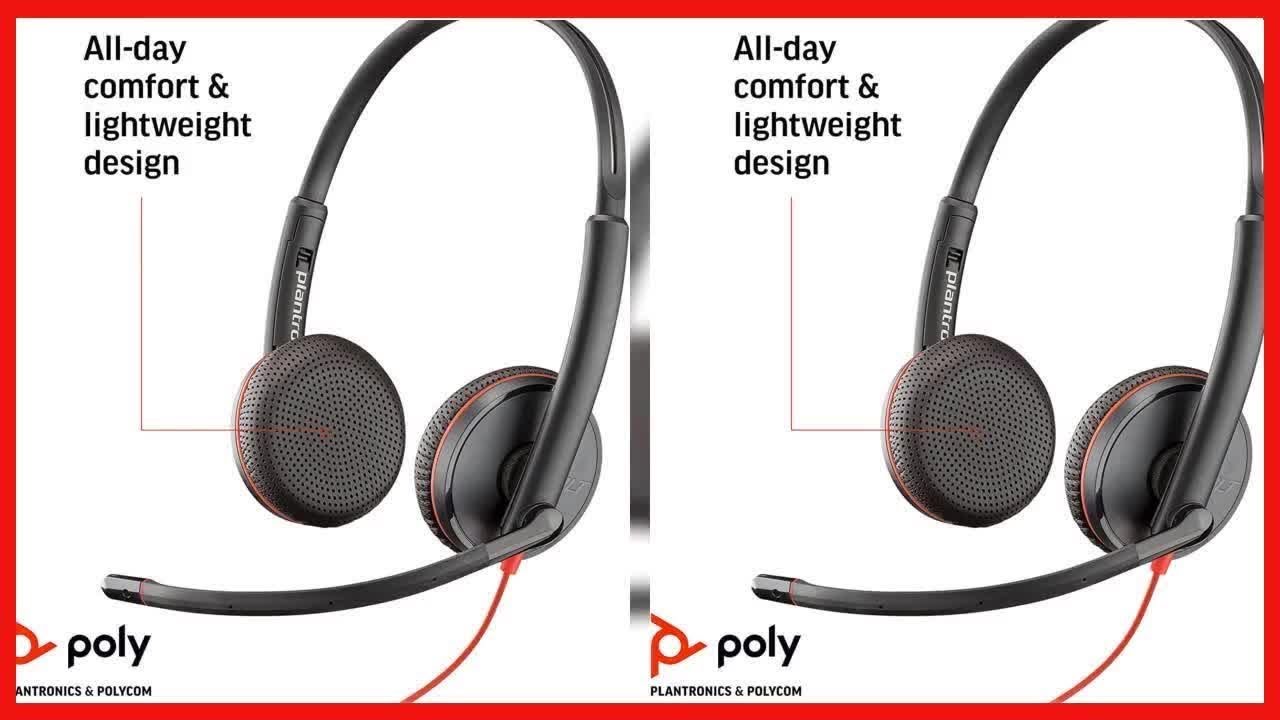 Plantronics Blackwire 3225 USB-A Headset, On-Ear Mono Headset, Wired ...