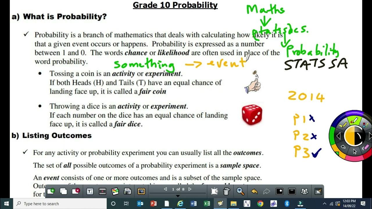 Grade 10 Probability Part 1 2022 - YouTube