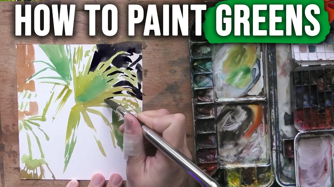 How to Paint GREENS in Watercolor - SIMPLE! - YouTube