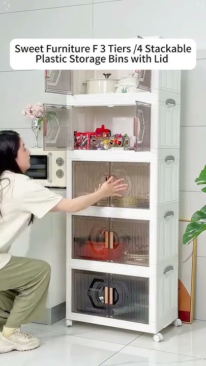 Joybos® Stackable Storage Bins with Lids and Doors - YouTube