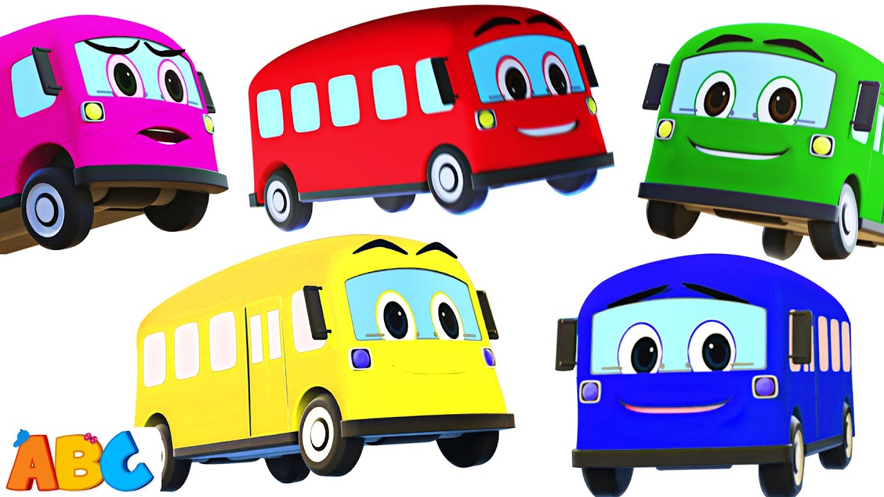 🚌Five Little Buses 3D Cute Song | Nursery Rhymes For Kids | All Babies ...