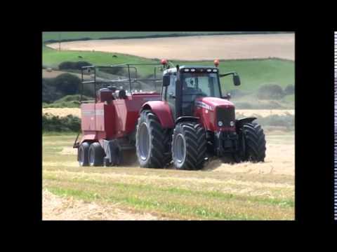 Massey Ferguson 6495 with MF 186 baler - YouTube