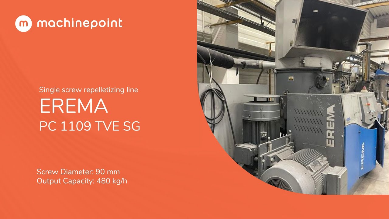EREMA PC 1109 TVE SG Single screw repelletizing line | EREMA Machines ...