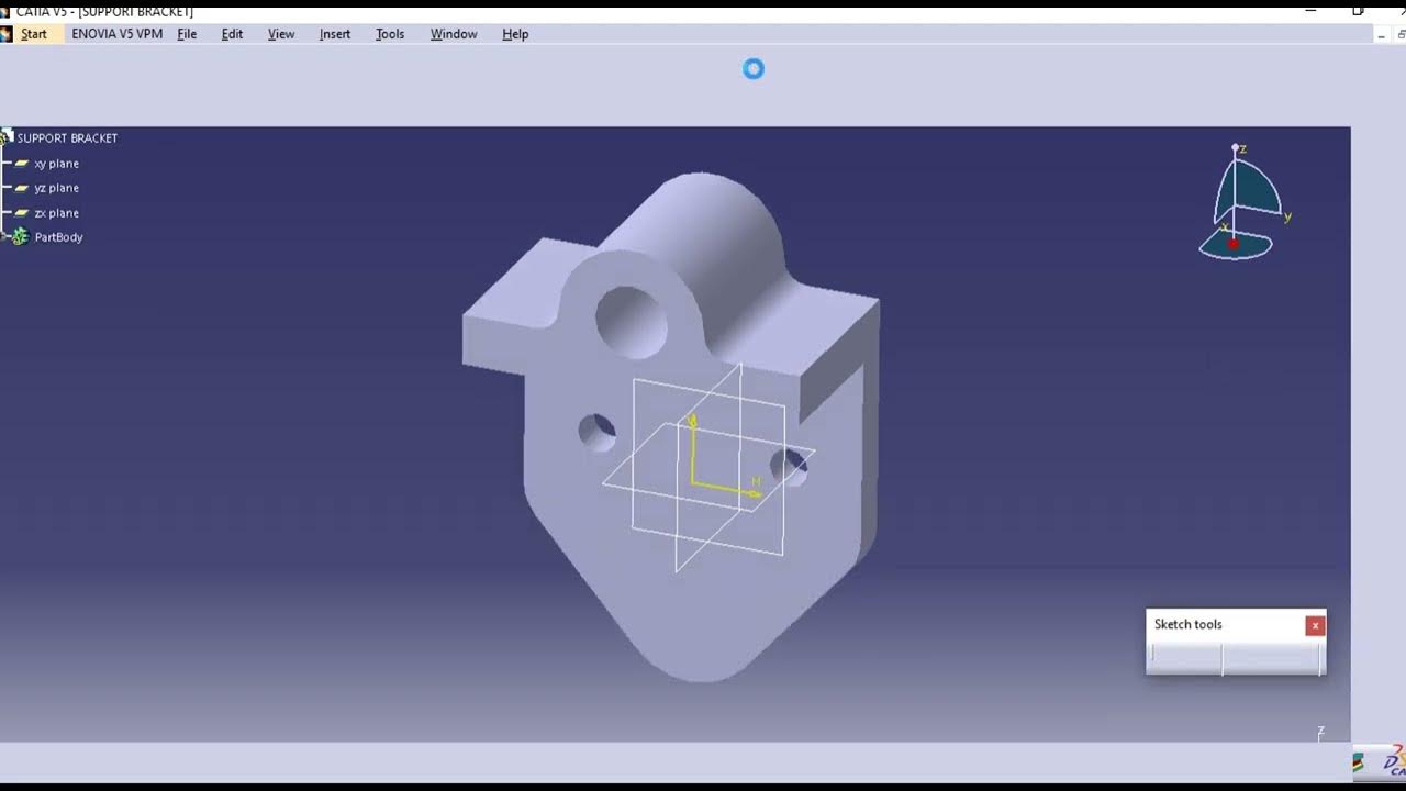 Title: CATIA V5 Support Bracket Part Design Tutorial: Assembly and Engineering Design - YouTube