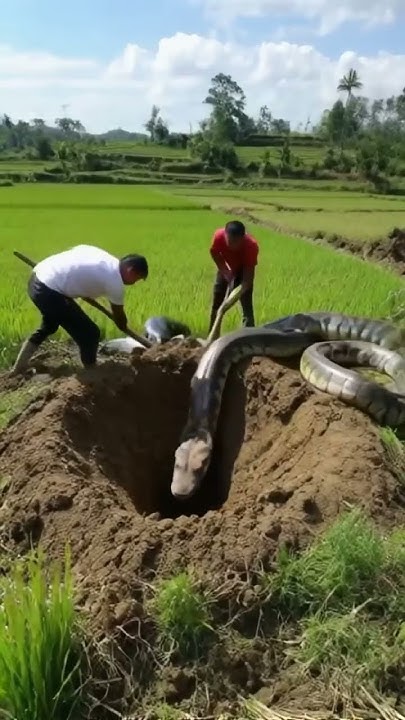 Farmers dug up a very big python which has killed so many animals in ...