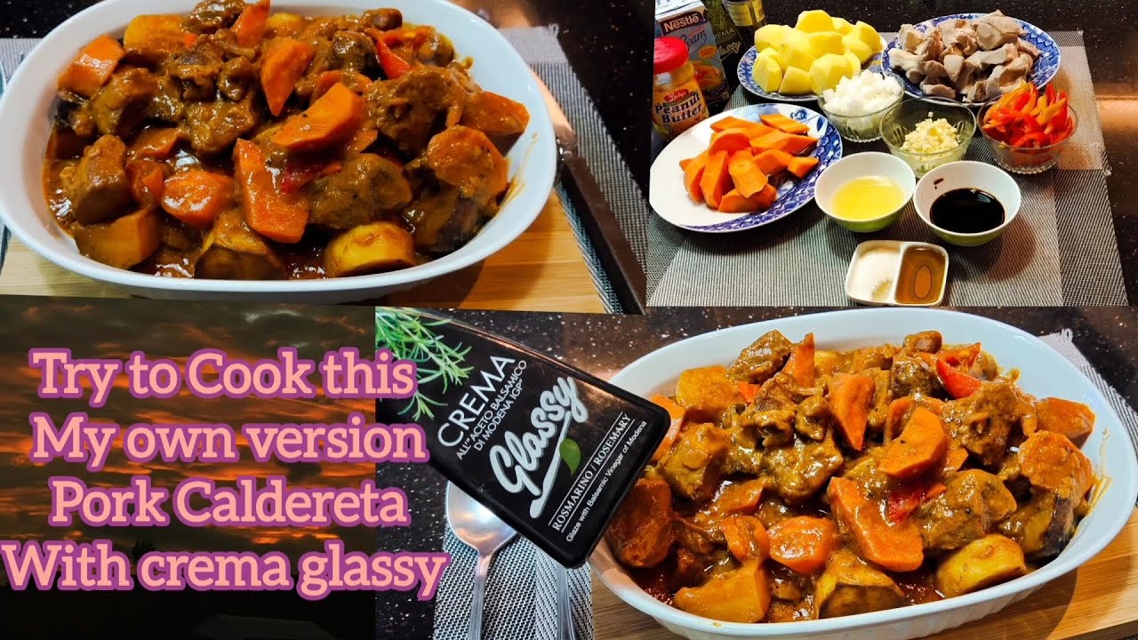 How to cook Pork kasim Caldereta With Crema glassy | try this my own ...