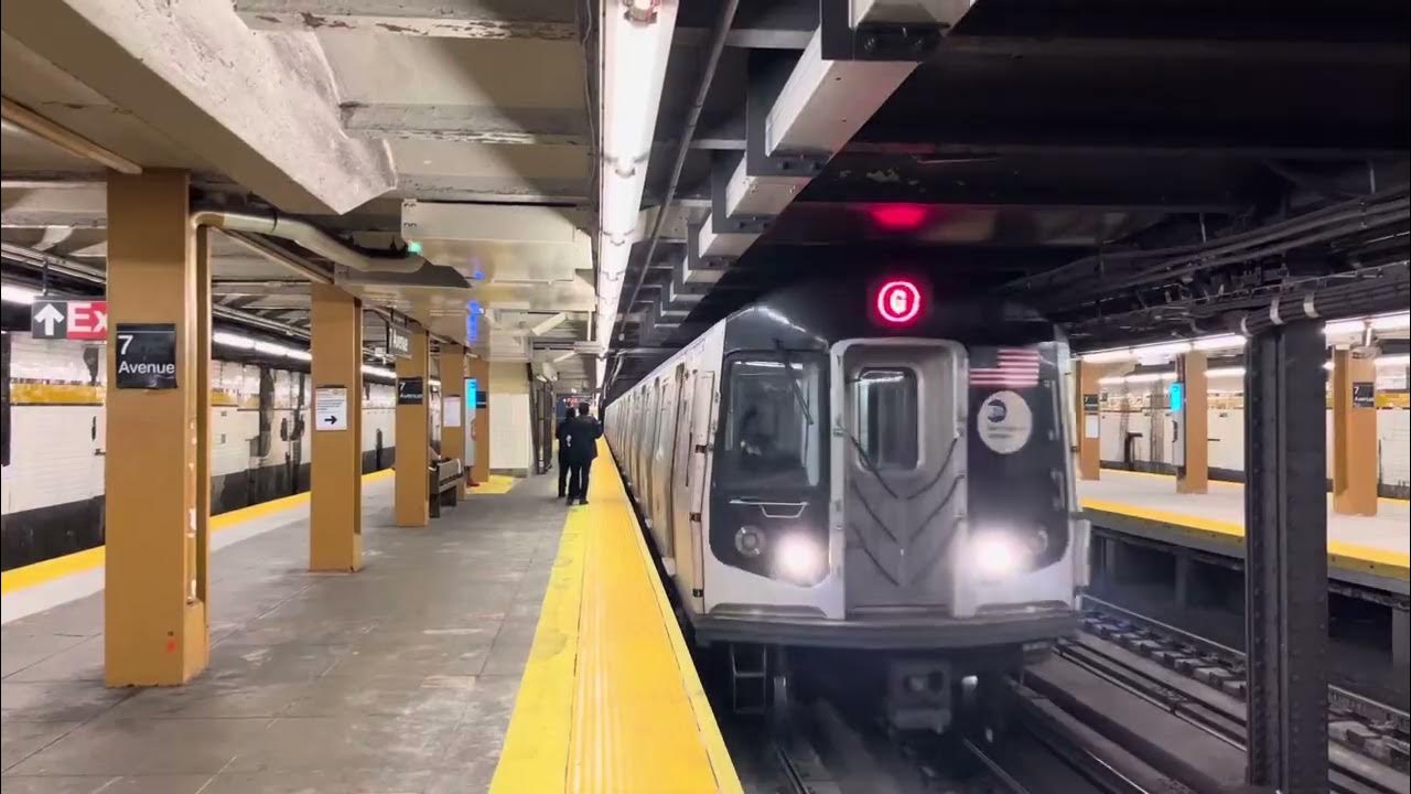 MTA NYCT Subway | Church Ave Bound R160B Siemens (G) Express Train Arriving At 7th Avenue - YouTube