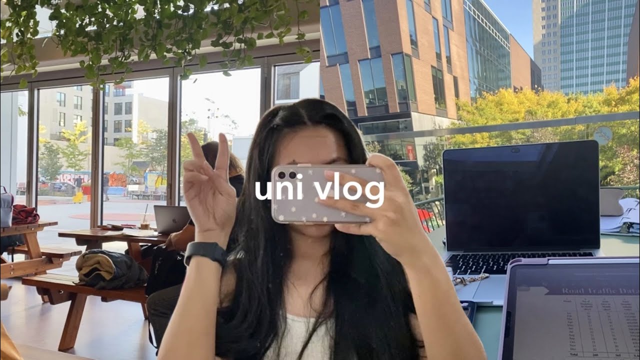 uni vlog 👩🏻‍💻 studying, new desk accessory, cute study spot, unboxing, engineering student life ...