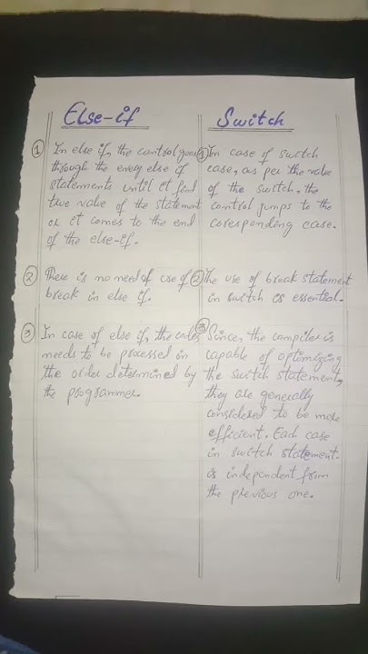 Difference between Else-if and Switch Statement.#learnandgrowup - YouTube