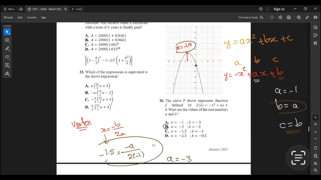 EST 1 Math March 2021 Section 4 by Eng. Karim Nasser ( 01022716567 ...