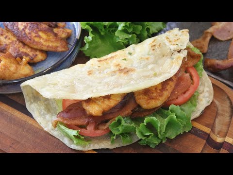 Chicken BLT Wrap Recipe (Taiwanese Shou Zhua Bing)