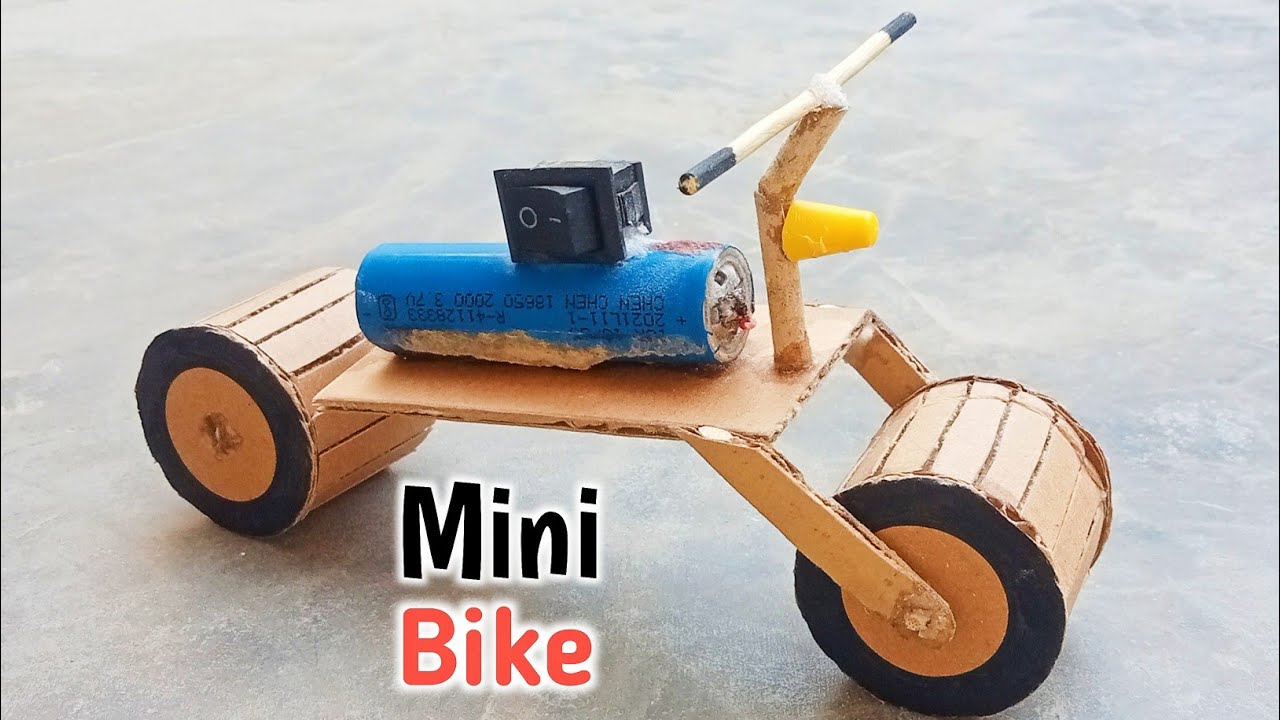 DIY Mini Bike From Cardboard | Easy Electric Mini Bicycle Craft at Home ...