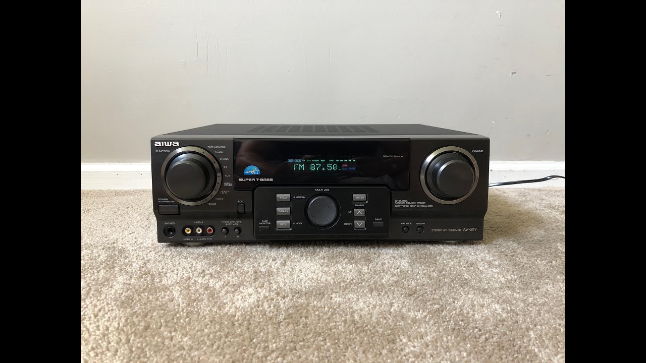 Aiwa AV-S17 Home Stereo Audio AM FM Receiver - YouTube