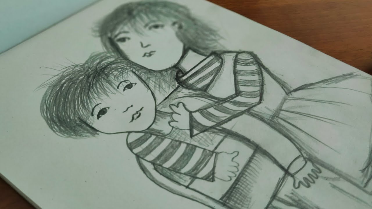 Brother day Drawing|Happy brothers day Drawing|Brother and Sister ...