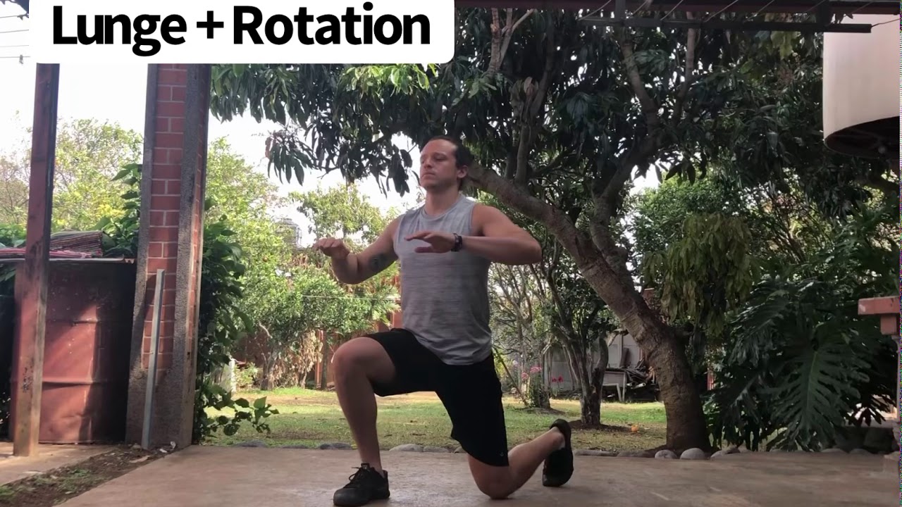 Lunge + Rotation - YouTube