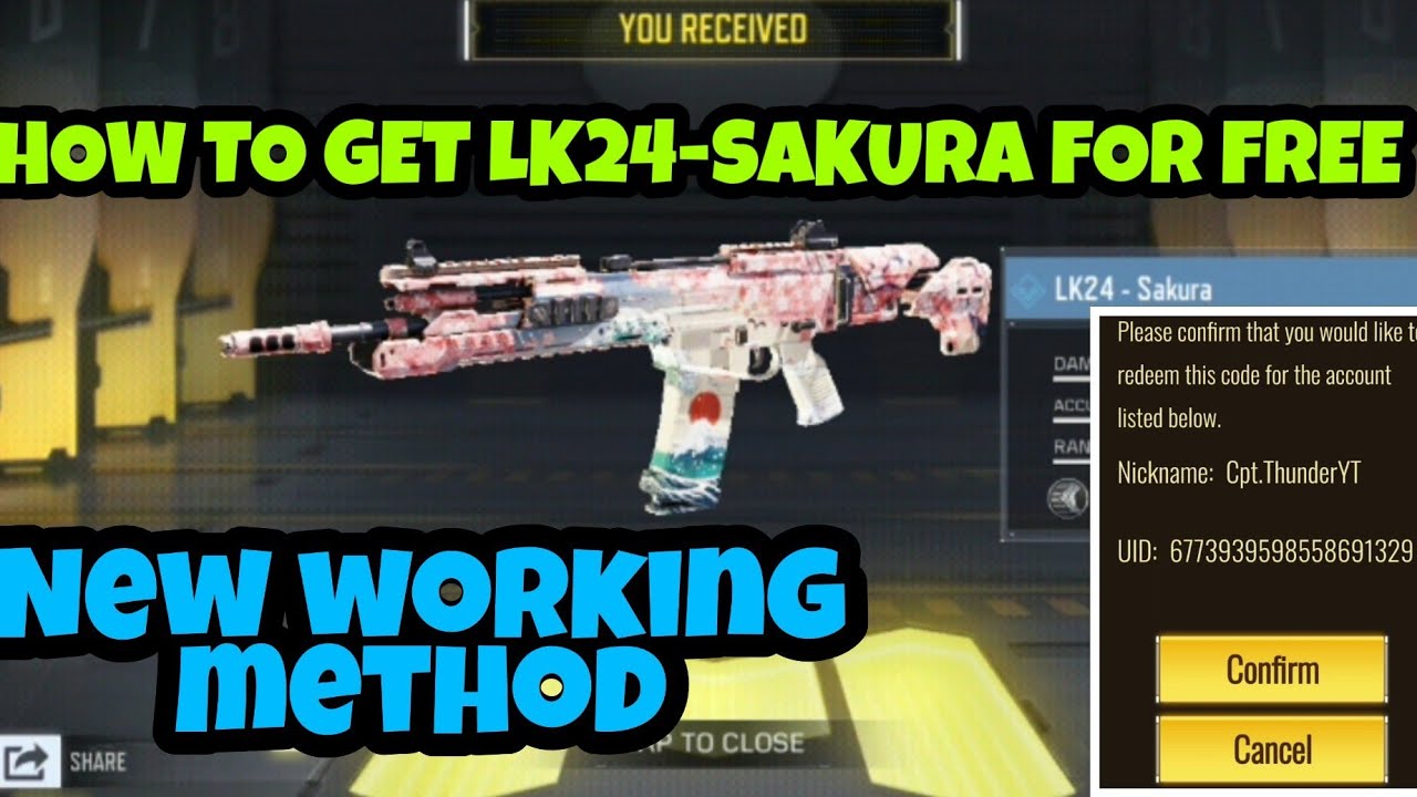 How to get LK24-Sakura in COD Mobile *NEW METHOD* | Free Gun Skin - YouTube