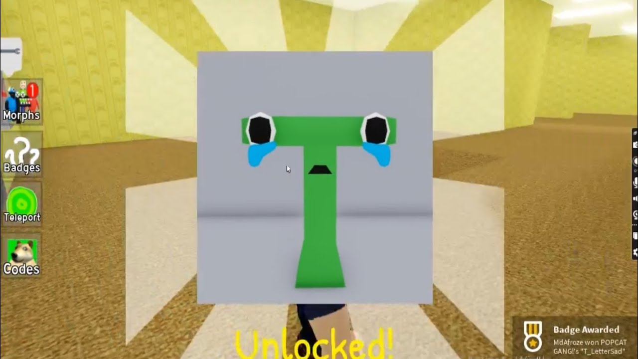 How To Get New T Letter Sad Morph In Roblox Backrooms Morphs (New ...