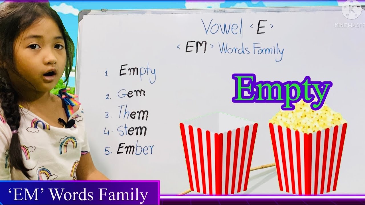 EM Words Family| EM Sound| Vowels Sound | Phonics| Three Letter Words ...