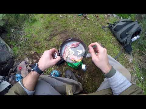 Field cooking. Hammock. Swagman roll as sleeping bag. US poncho as tarp ...