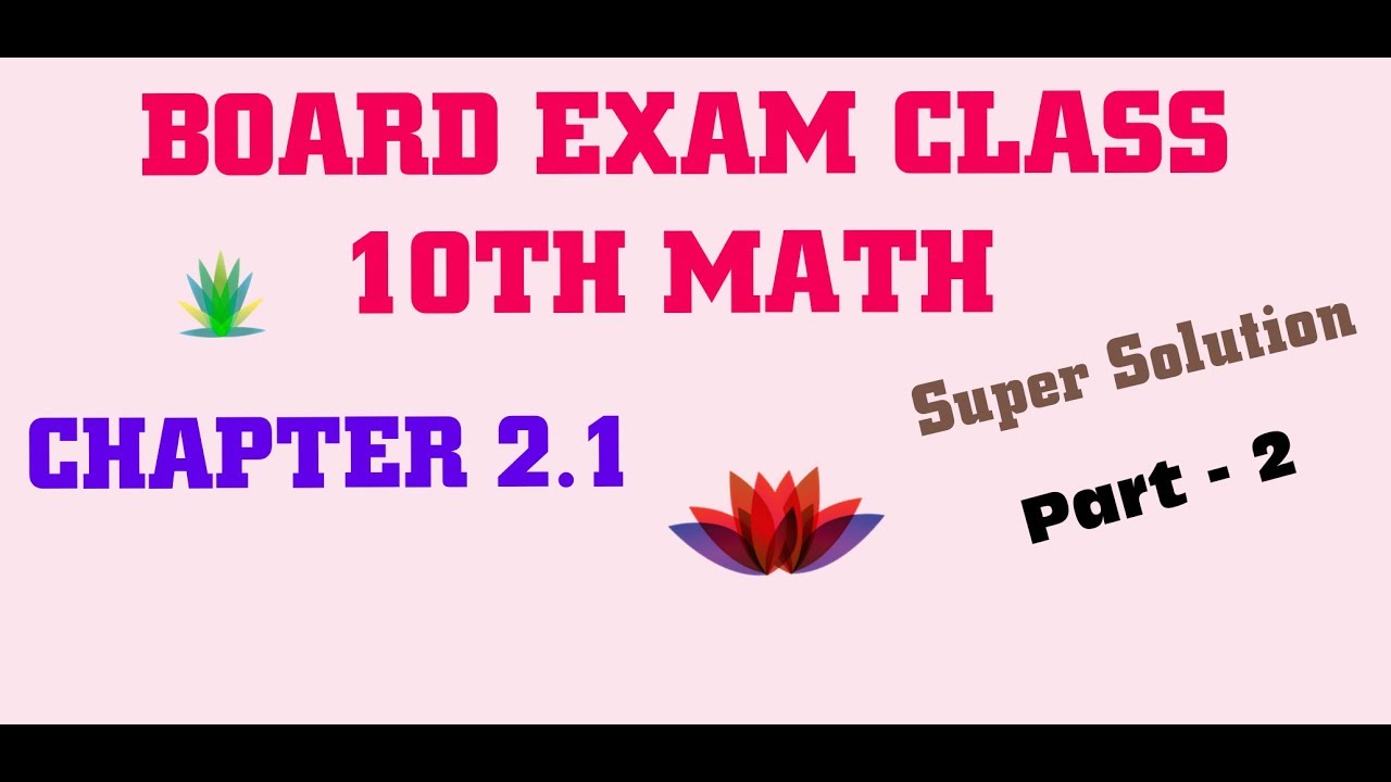 Board exam class 10th math super solution - YouTube
