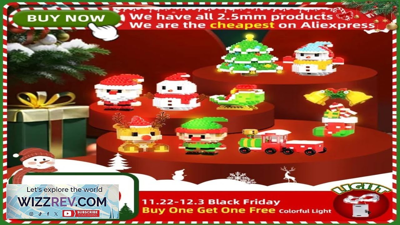 174PCS Christmas Building Block Santa Claus Snowman Christmas Tree ...