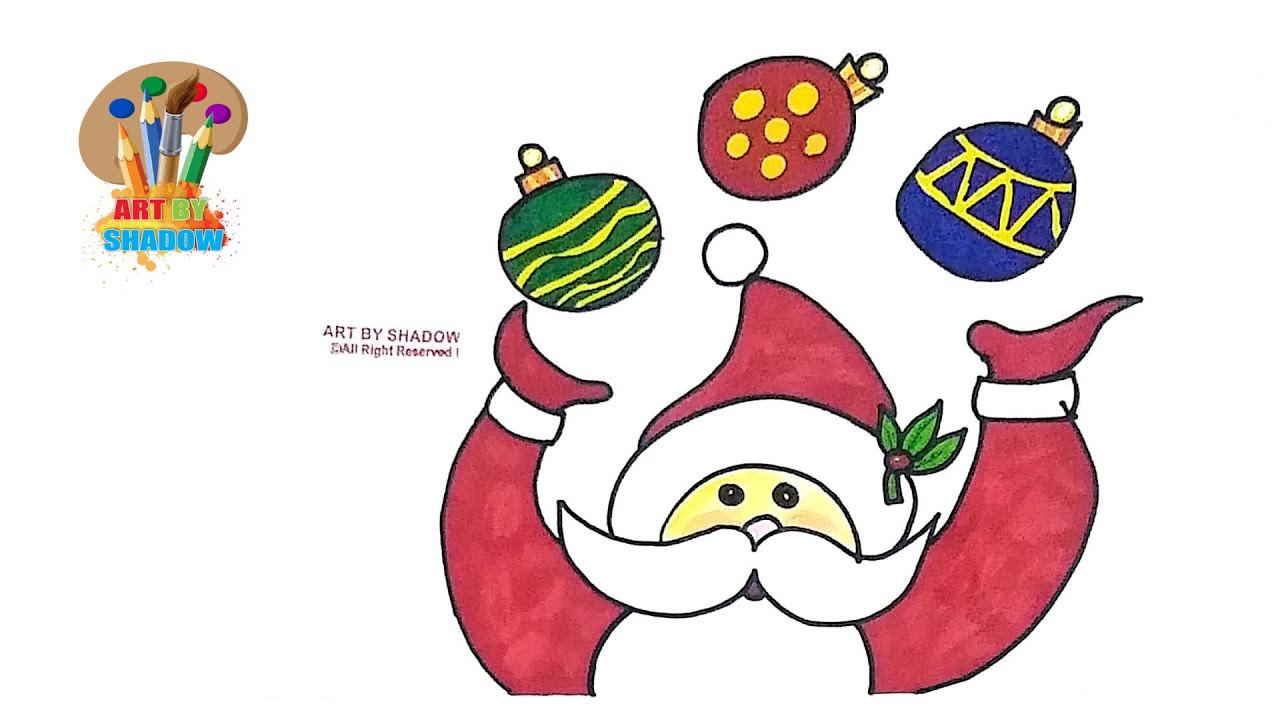 How to draw Easy Santa Claus with Magic Balls || Santa Claus - Marry ...