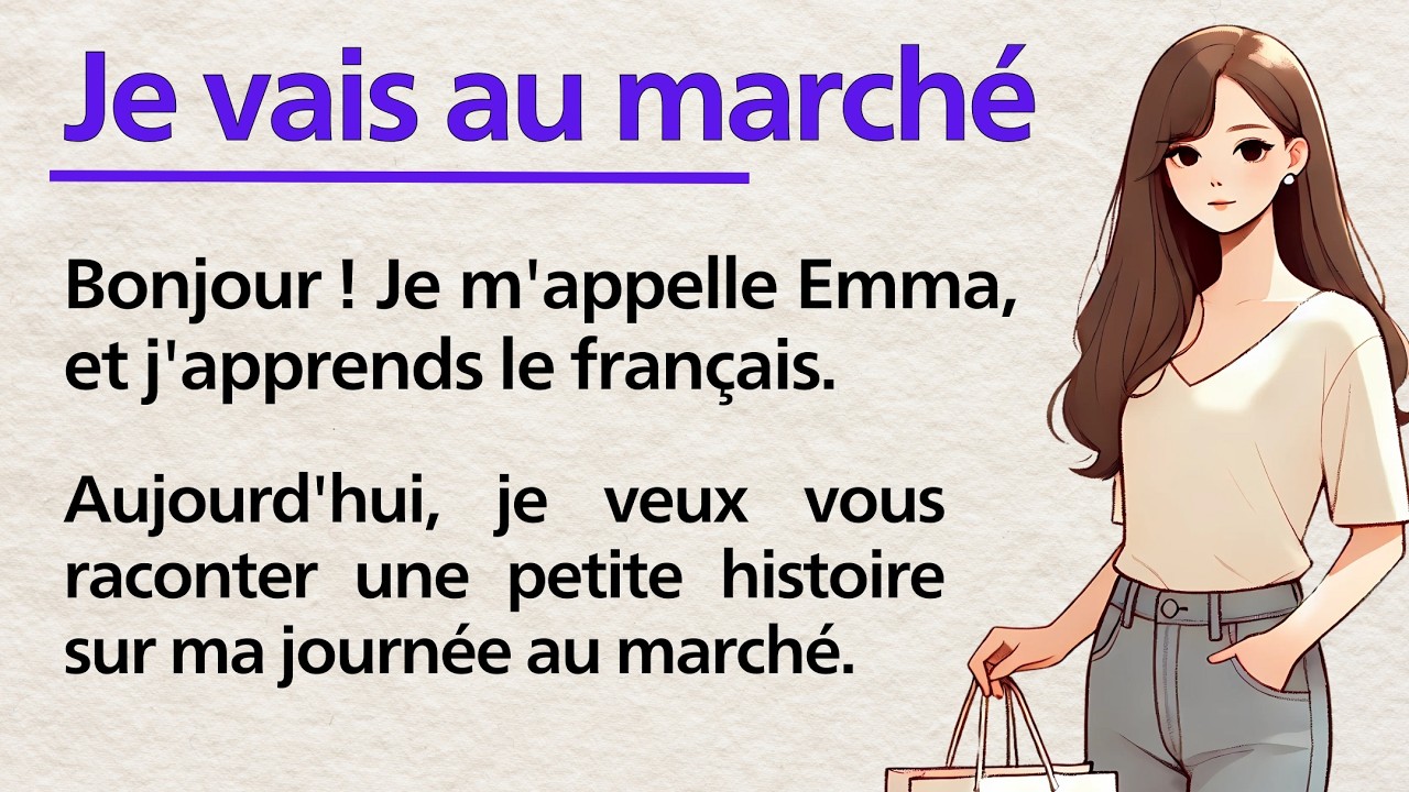 I Go to the Market || French Story for Beginners || Learn French with ...