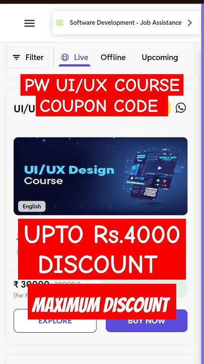 PW UI/UX COURSE COUPON CODE| #pw #upskilling #uidesign #uxdesign #upsc #pwian #discountcode ...