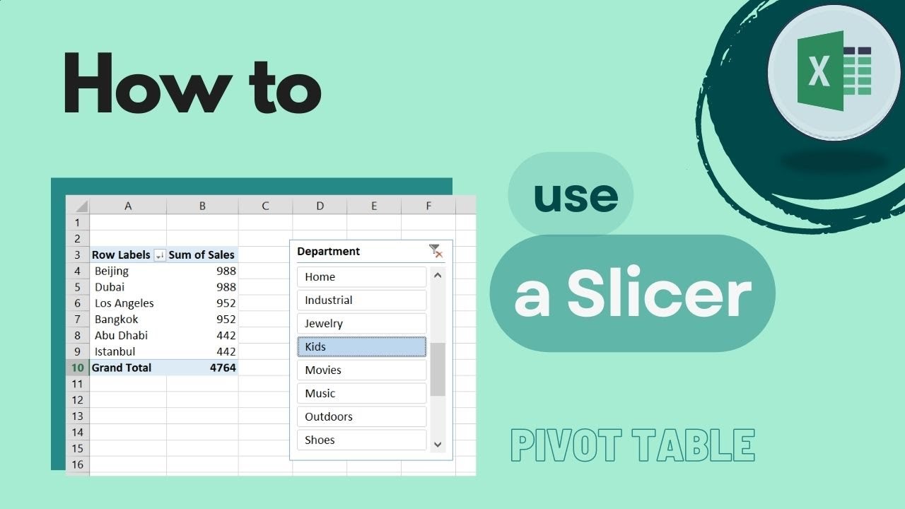 How to use a Slicer in a Pivot Table in Excel - YouTube