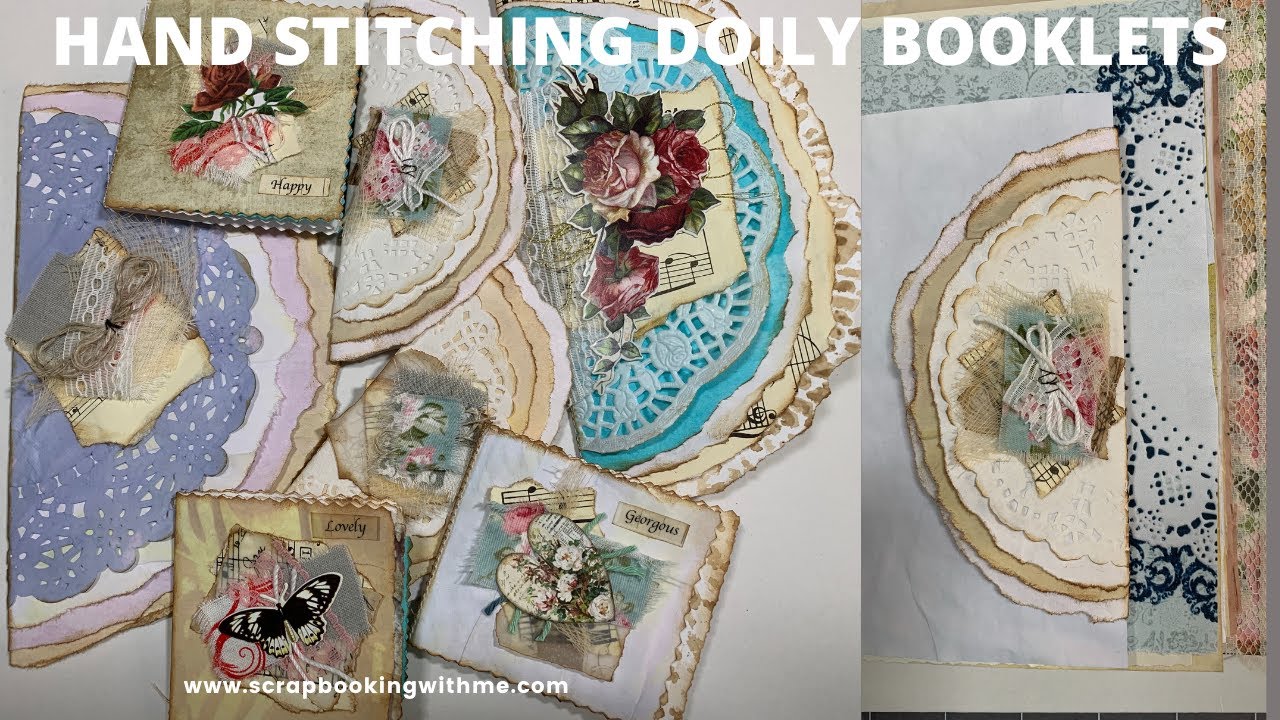 HAND STITCHED DOILY BOOKLETS FOR JUNK JOURNALS ~ ALSO GLUING AND ...