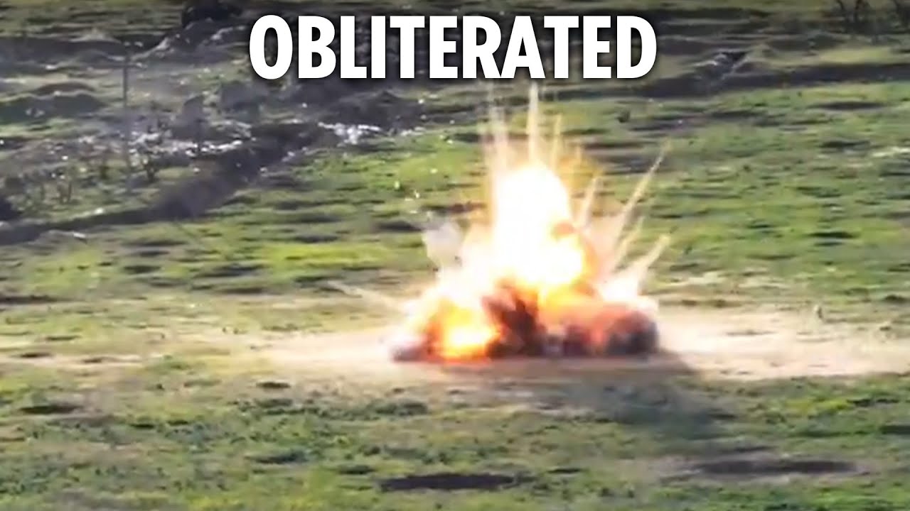 Russian troops blown to pieces crossing minefield as Ukrainian drone ...