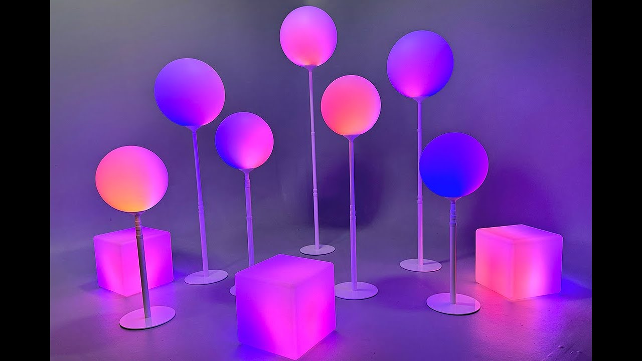 Gradient Globe LED Sphere and Square Furniture - YouTube