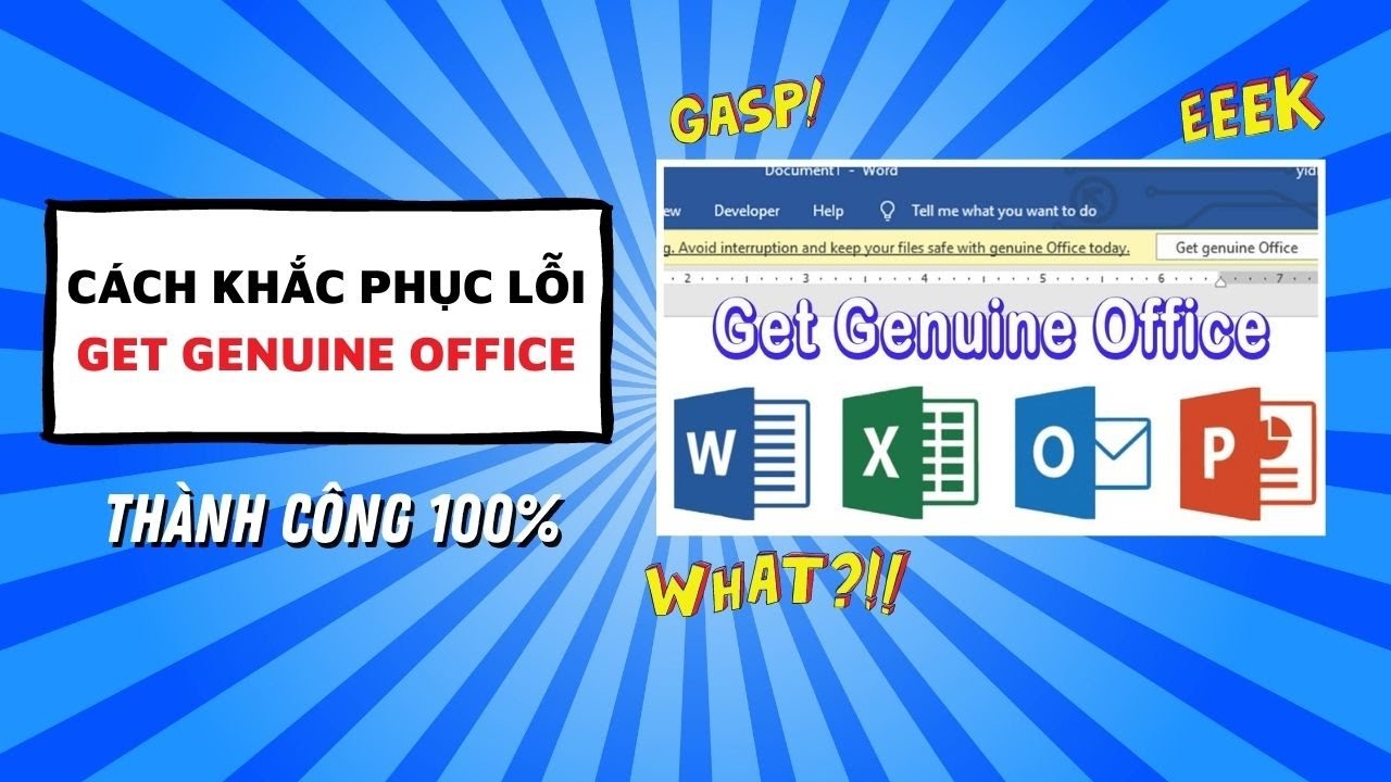 Cách khắc phục lỗi Get Genuine Office thành công 100% - YouTube