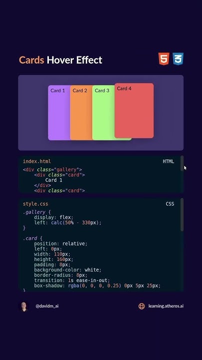 Cards hover effect with pure #css #htmlcss #coding #css3 #html #webdesign #webdevelopment # ...