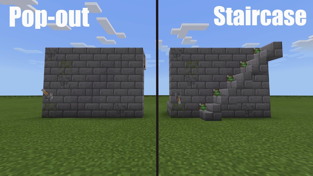 How to build a pop-out staircase in Minecraft - YouTube