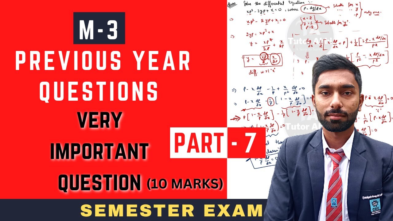 7. PTU M-3 Engineering Mathematics Previous Year Questions || Questions ...