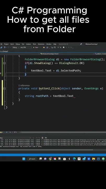 C Programming Get All Files From Folder Shorts Coding Csharpprogramming Project Youtube 4569