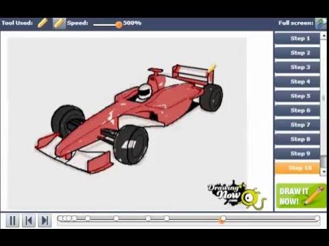 How to Draw a formula 1 race car - YouTube