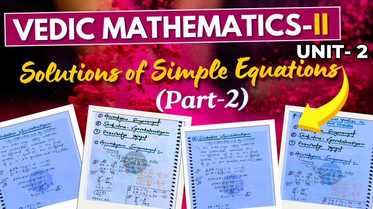 Solution of Simple Equation in Vedic Maths | Vedic Maths 2 Delhi ...