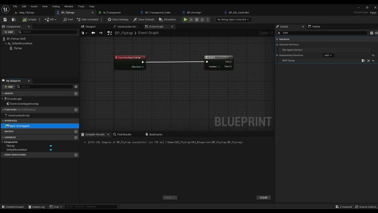 Unreal Engine Interface Event ノードの作り方 Functionをダブルクリック - YouTube