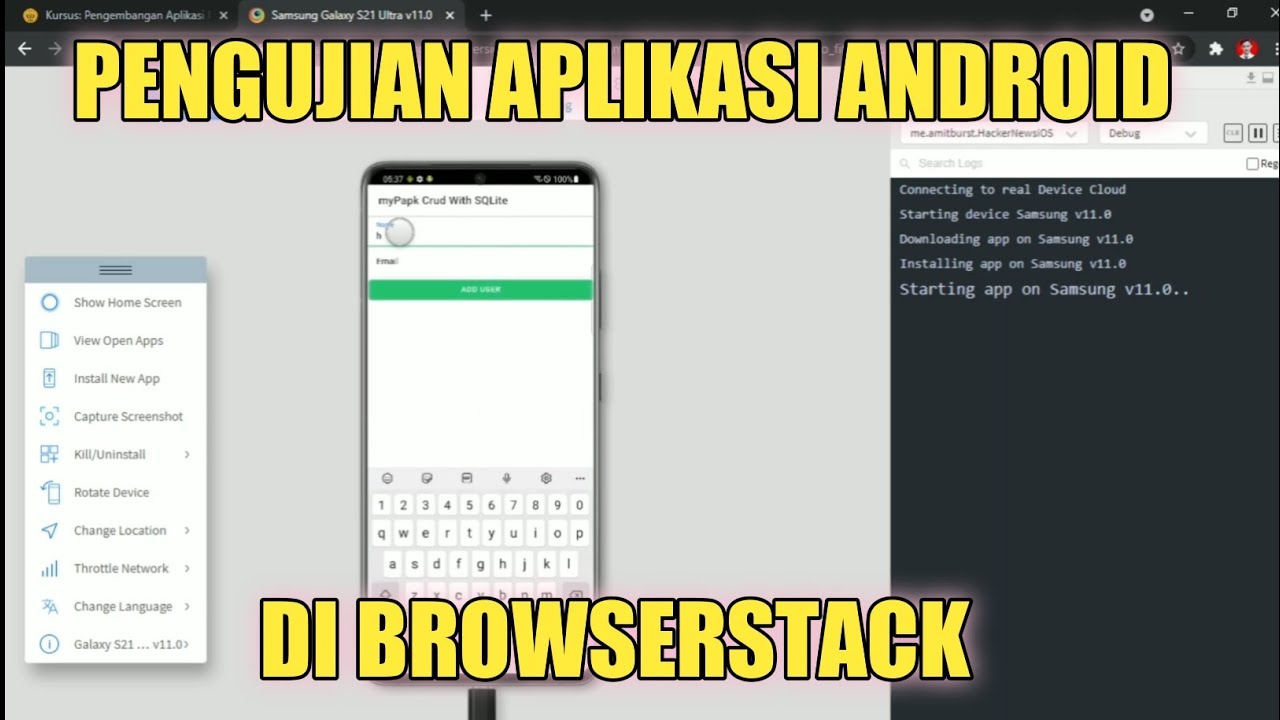 Pengujian Aplikasi Seluler / Android Dengan Browserstack - YouTube