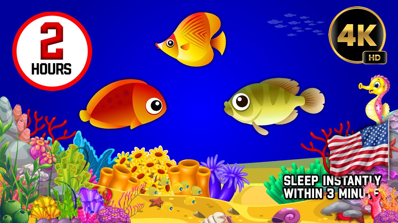 2 Hours Lullaby for Babies To Go To Sleep nursery rhymes Aquarium Fish ...