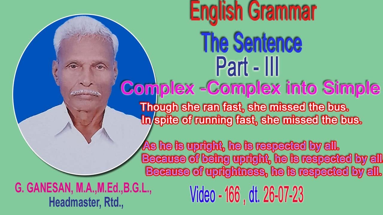 Complex - Complex into Simple - in English - Video -166 - YouTube