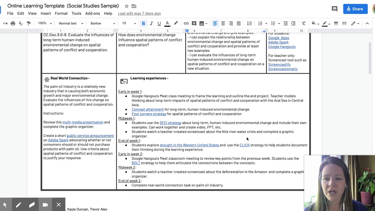 Online Template - Social Studies Sample - YouTube