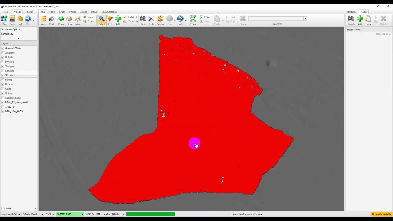 How to create 2D node, and generate 2D Mesh using PCSWMM model - YouTube