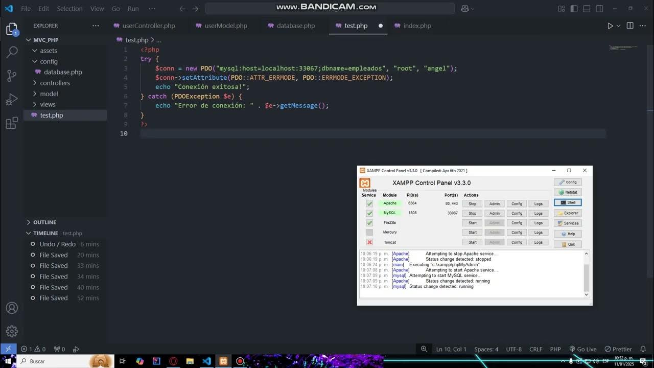 SOLUCION 'Error de conexión: SQLSTATE[HY000] [1045] Access denied for user 'root'@'localhost ...